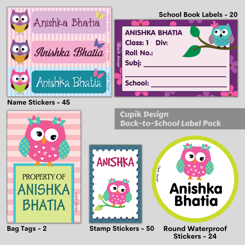 Personalised Back to School Label Pack | Owl – mumma.com