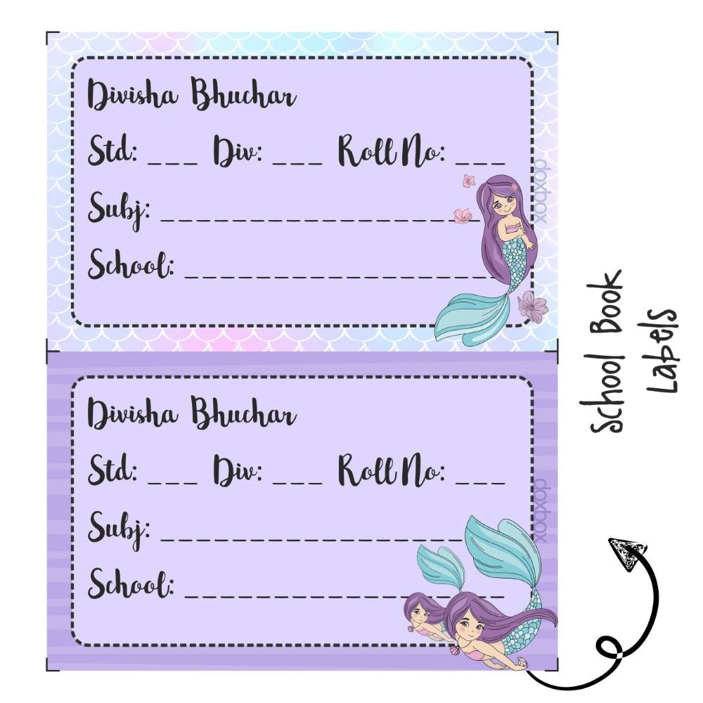 Personalised School Book Labels | Mermaid – mumma.com