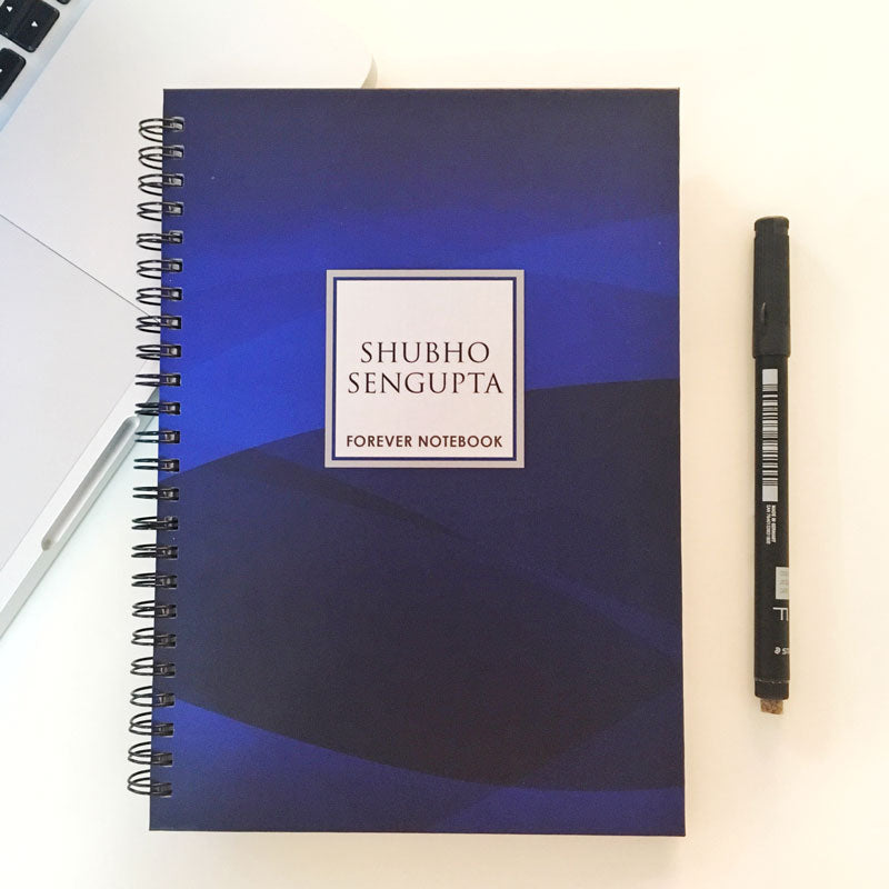 Personalised (Rewritable) Notebook | Dark Blue Abstract – mumma.com
