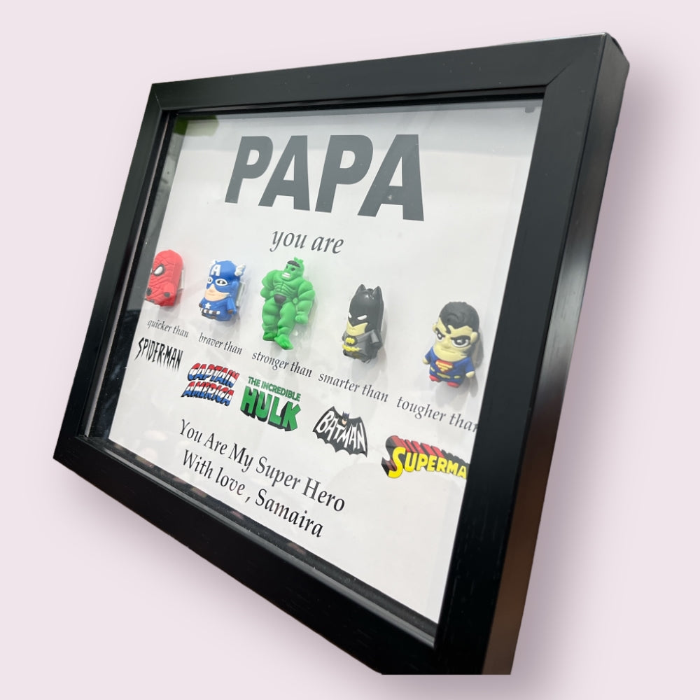 Father's Day 3D Superhero Shadow Box Frame (Papa) – mumma.com