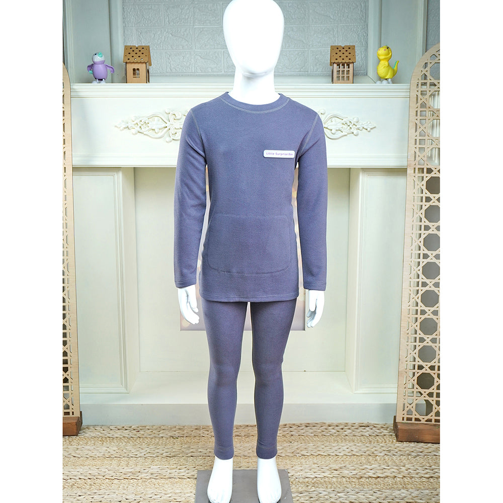 Navy Round Neck Upper & Lower Body Thermal Winter Warmers – mumma.com