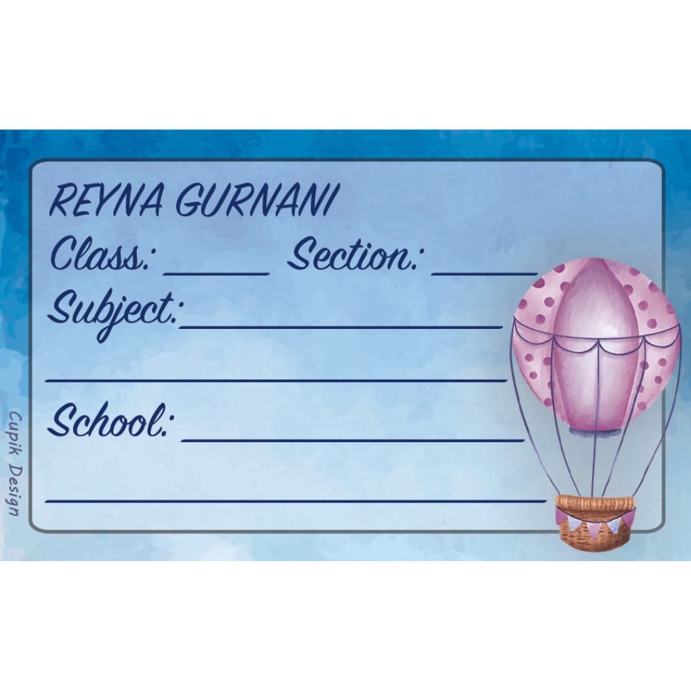 Personalised School Book Labels | Hot Air Balloons – mumma.com