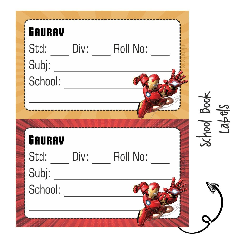 Personalised School Book Labels | Ironman – mumma.com