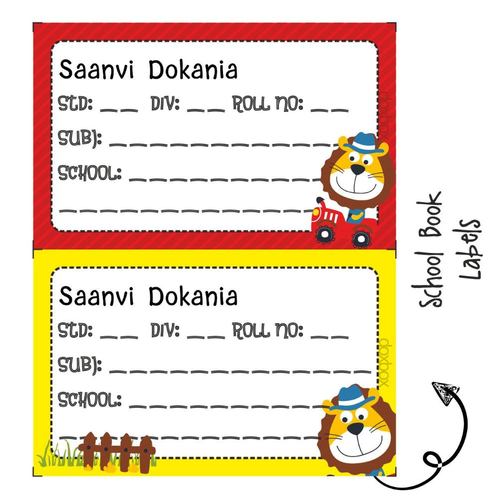 Personalised School Book Labels | Lion On The Tractor – mumma.com