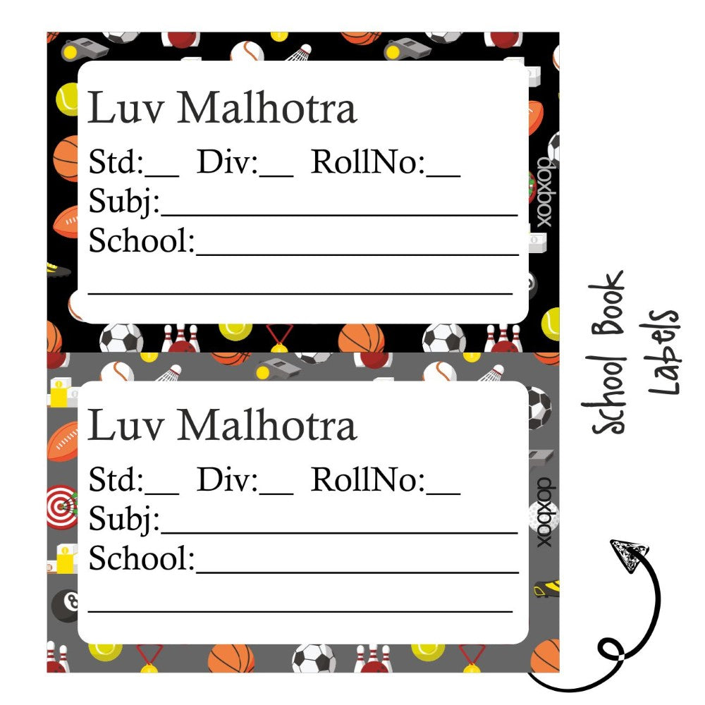 Personalised School Book Labels | Sports – mumma.com
