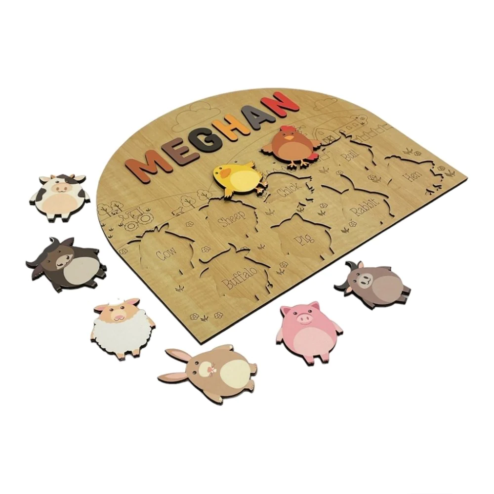 Personalised Wooden Name Puzzle | Farm Animals – mumma.com