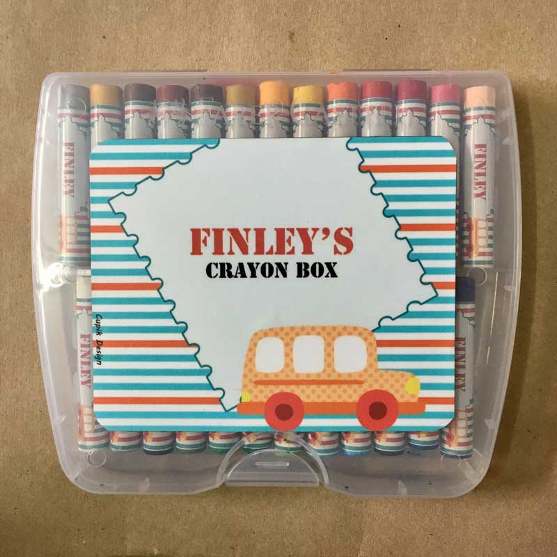 Personalised Crayon Box Set | Truck – mumma.com