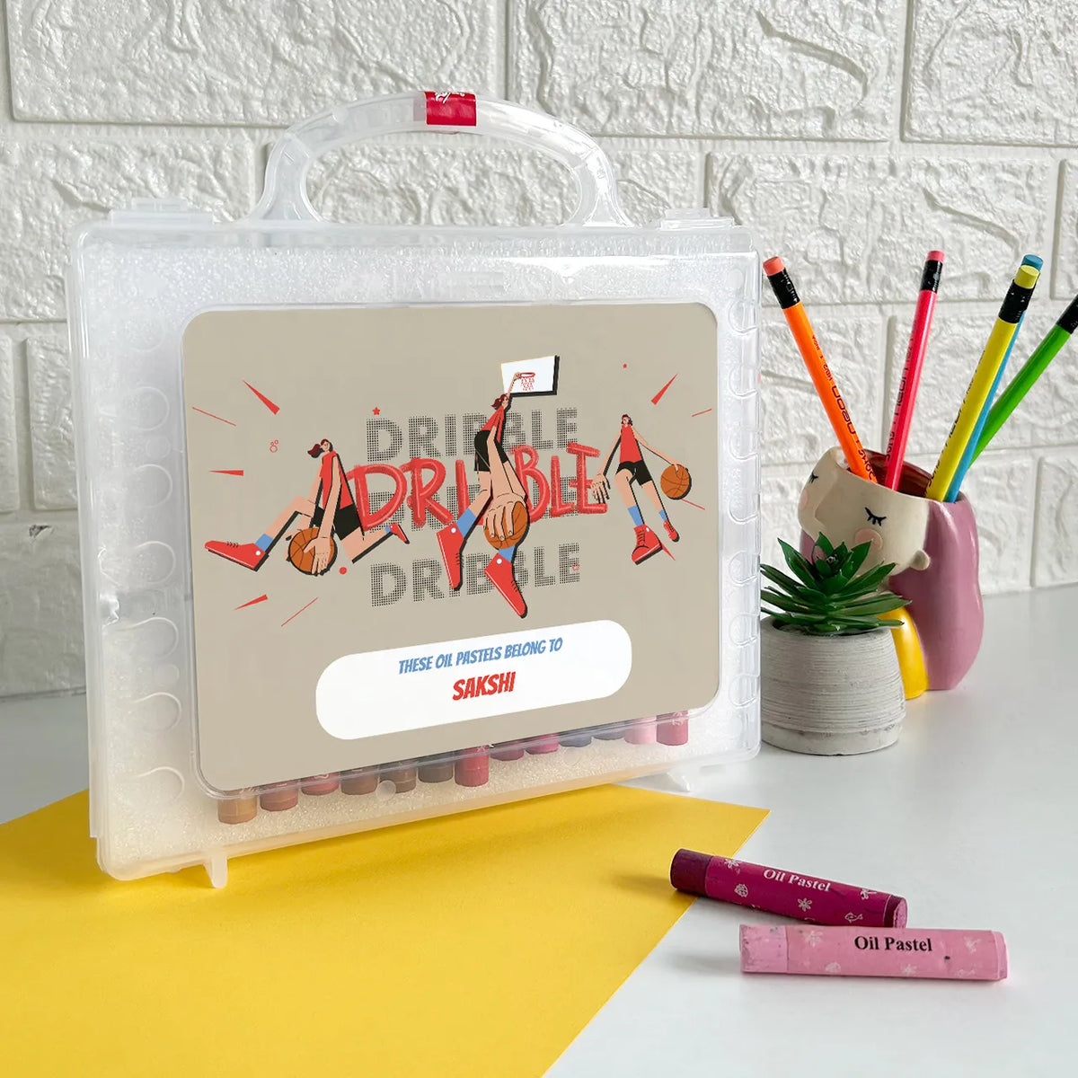 Personalised Faber Castell Crayon Box | Basketball Fever Girl – mumma.com