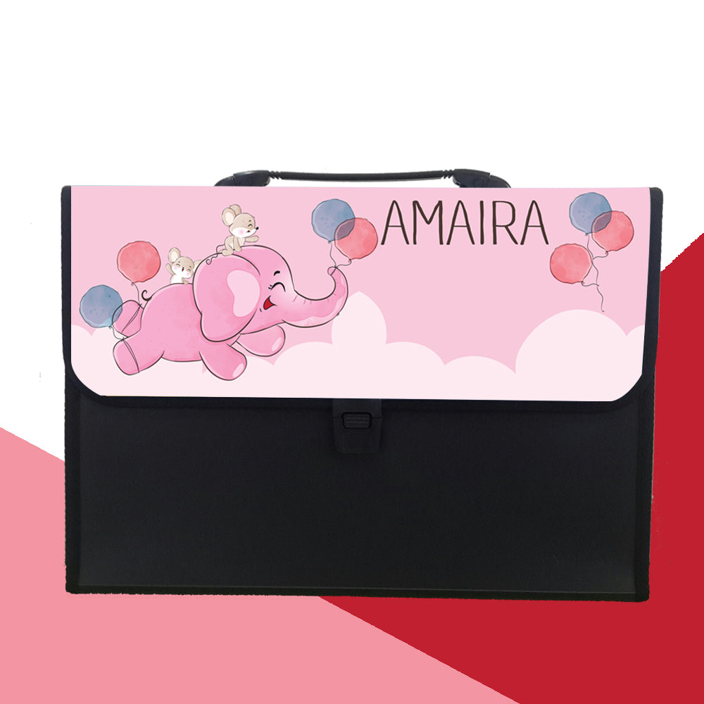 Personalised Expanding Folder | Elephant-Pink – mumma.com