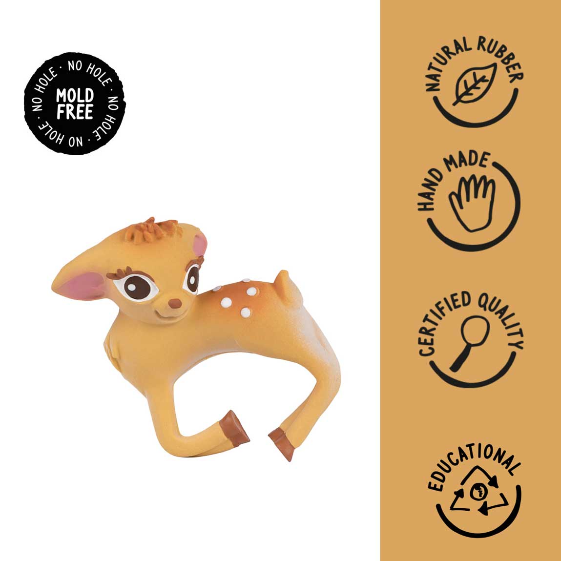 Olive The Deer Natural Rubber Teether – mumma.com