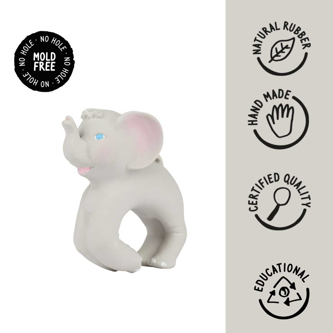 Nelly The Elephant Natural Rubber Teether – mumma.com