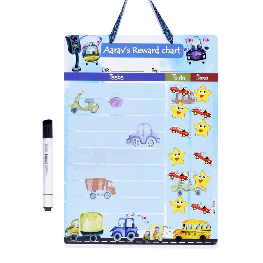Personalised Magnetic Reward Chart | Transport Theme – mumma.com