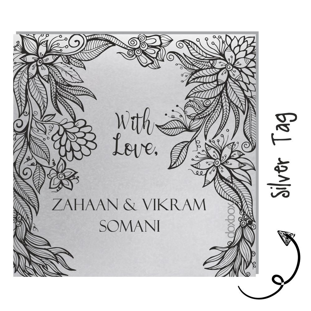 Personalised Silver Gift Tag | Mandala Frame – mumma.com